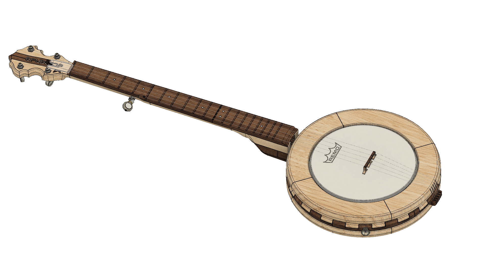 3DP BANJO: 5-string 3D-printable Mountain Banjo (v2.2) par MyHotPL8 ...