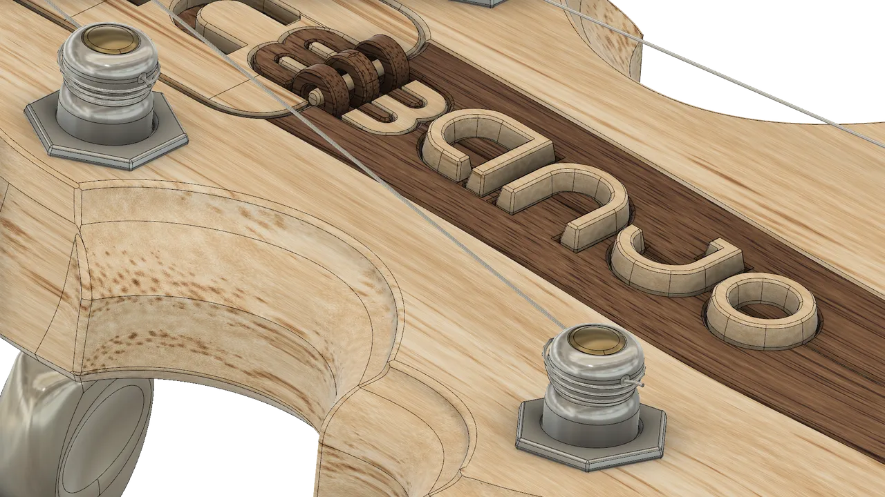 3DP BANJO: 5-string 3D-printable Mountain Banjo (v2.2) by MyHotPL8 ...