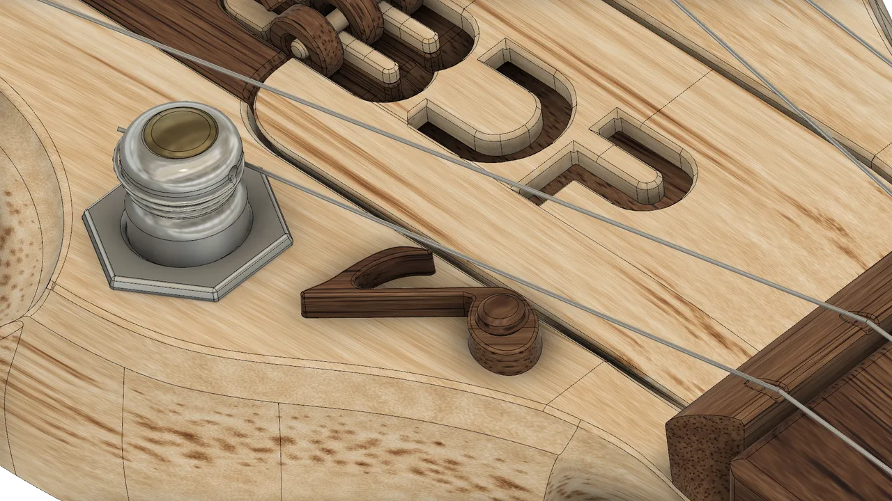 3DP BANJO: 5-string 3D-printable Mountain Banjo (v2.2) by MyHotPL8 ...
