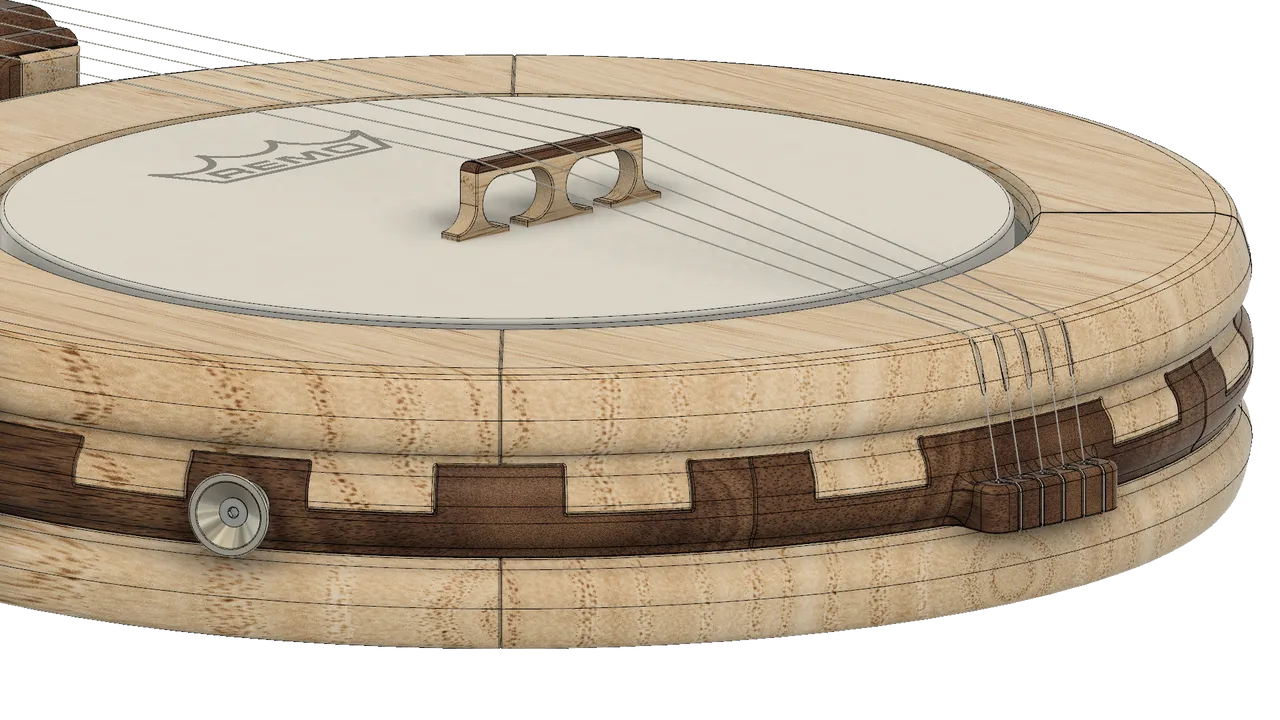 3DP BANJO: 5-string 3D-printable Mountain Banjo (v2.2) by MyHotPL8 ...