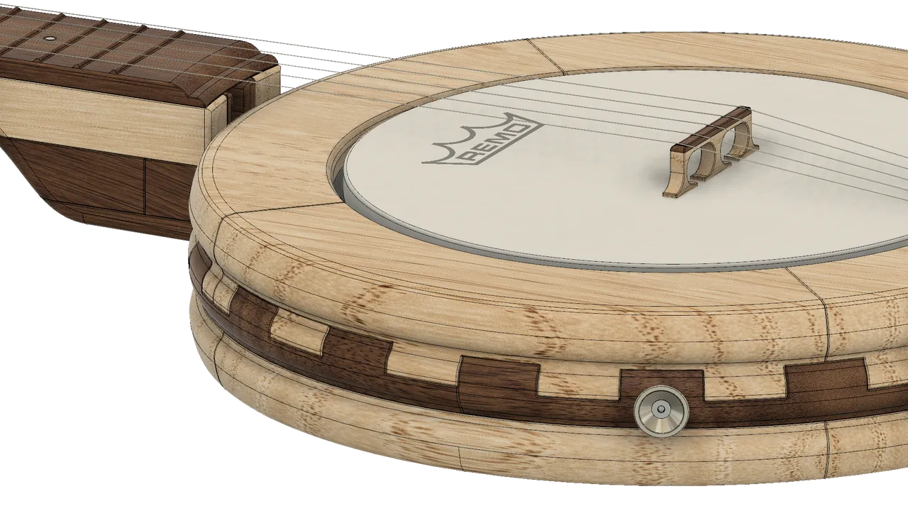 3DP BANJO: 5-string 3D-printable Mountain Banjo (v2.2) by MyHotPL8 ...