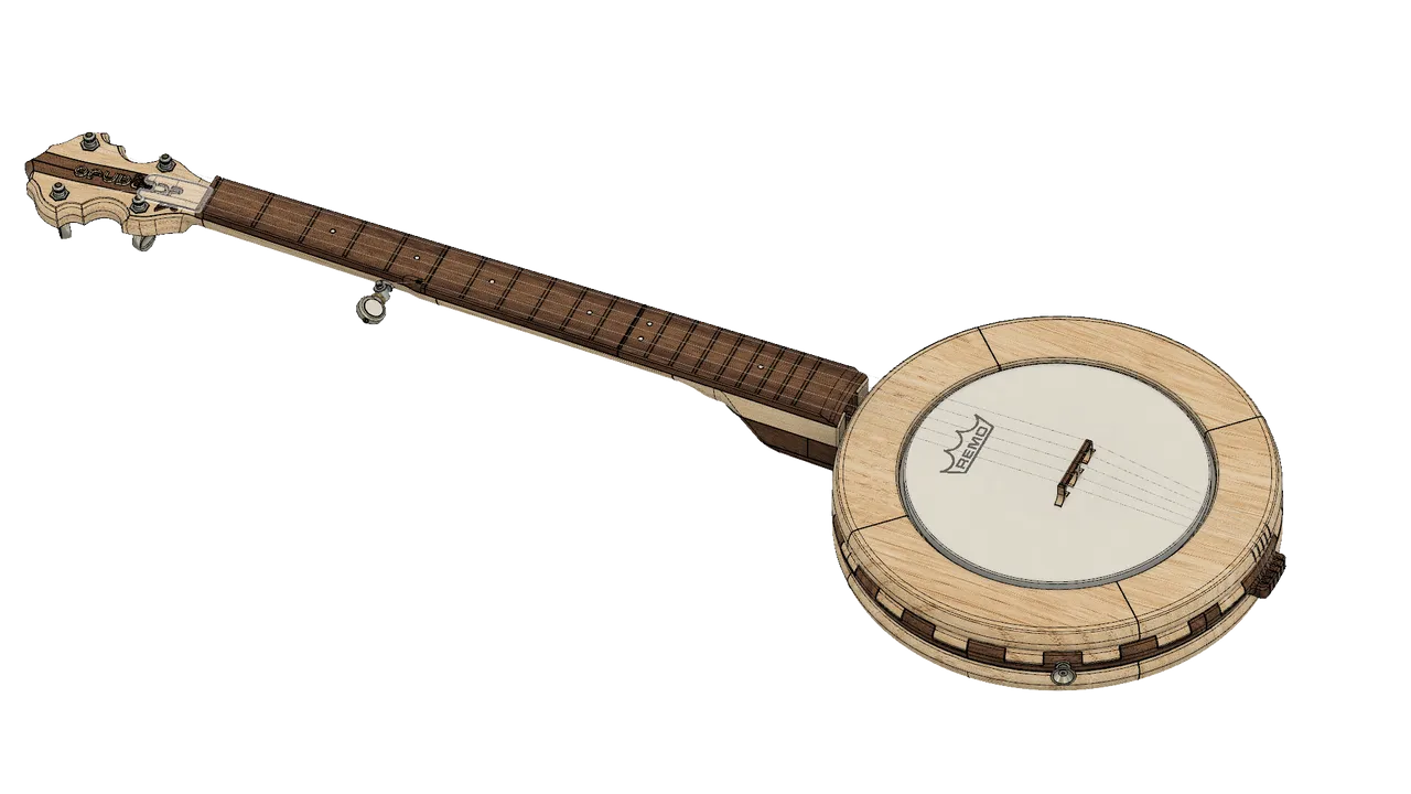 3DP BANJO: 5-string 3D-printable Mountain Banjo (v2.2) by MyHotPL8 ...
