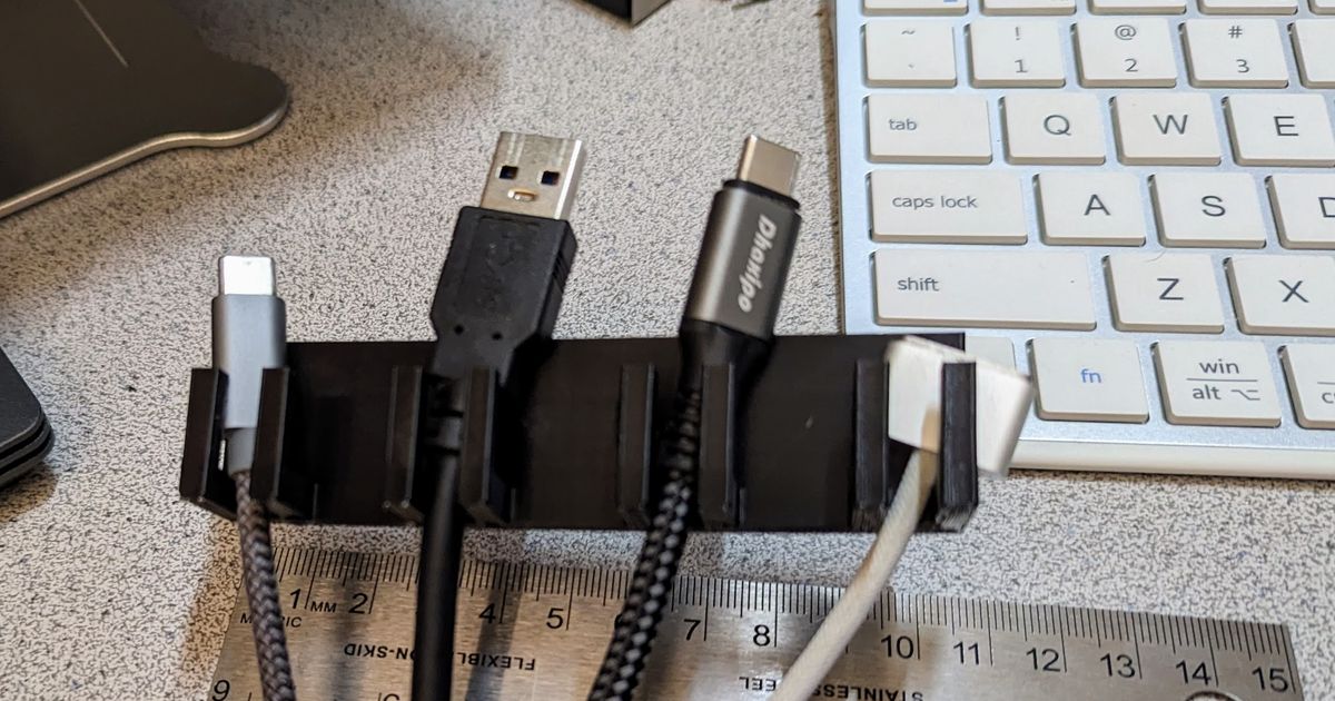 4-way USB, Lightning, Firewire, Macbook power cable holder by DebianDog ...