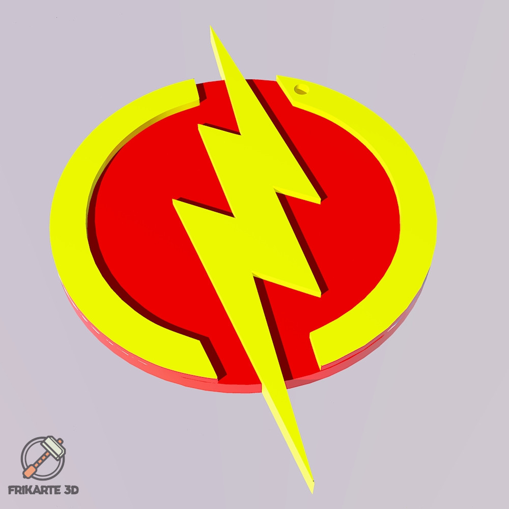 Flash Logo Keychain by Frikarte3D | Download free STL model ...