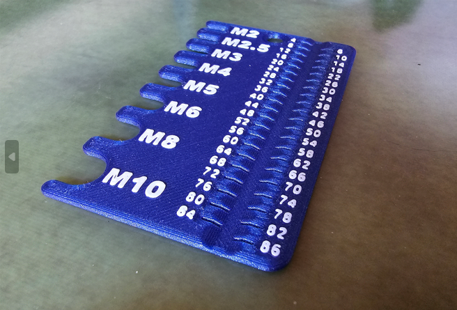 Screw measuring tool. Wallet edition. M2-M10, 4-86mm by BC Designs ...
