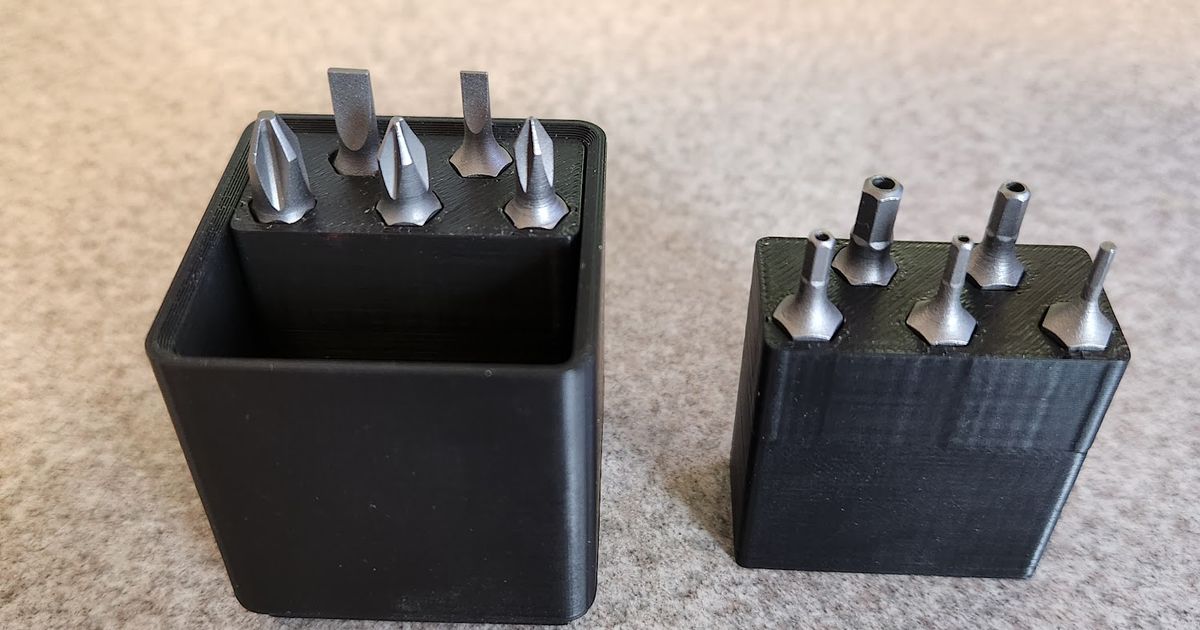 Gridfinity Modular 1/2 Bin Insert for 1/4" bits. by Carl Belcher ...