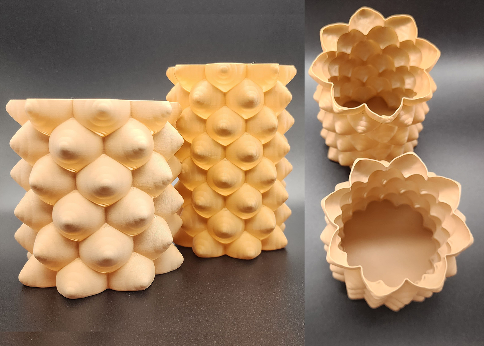 Knobby Spiral Vase Set by Triple G Workshop | Download free STL model ... Knobby Spiral Vase Set by Triple G Workshop | Download free STL model ...