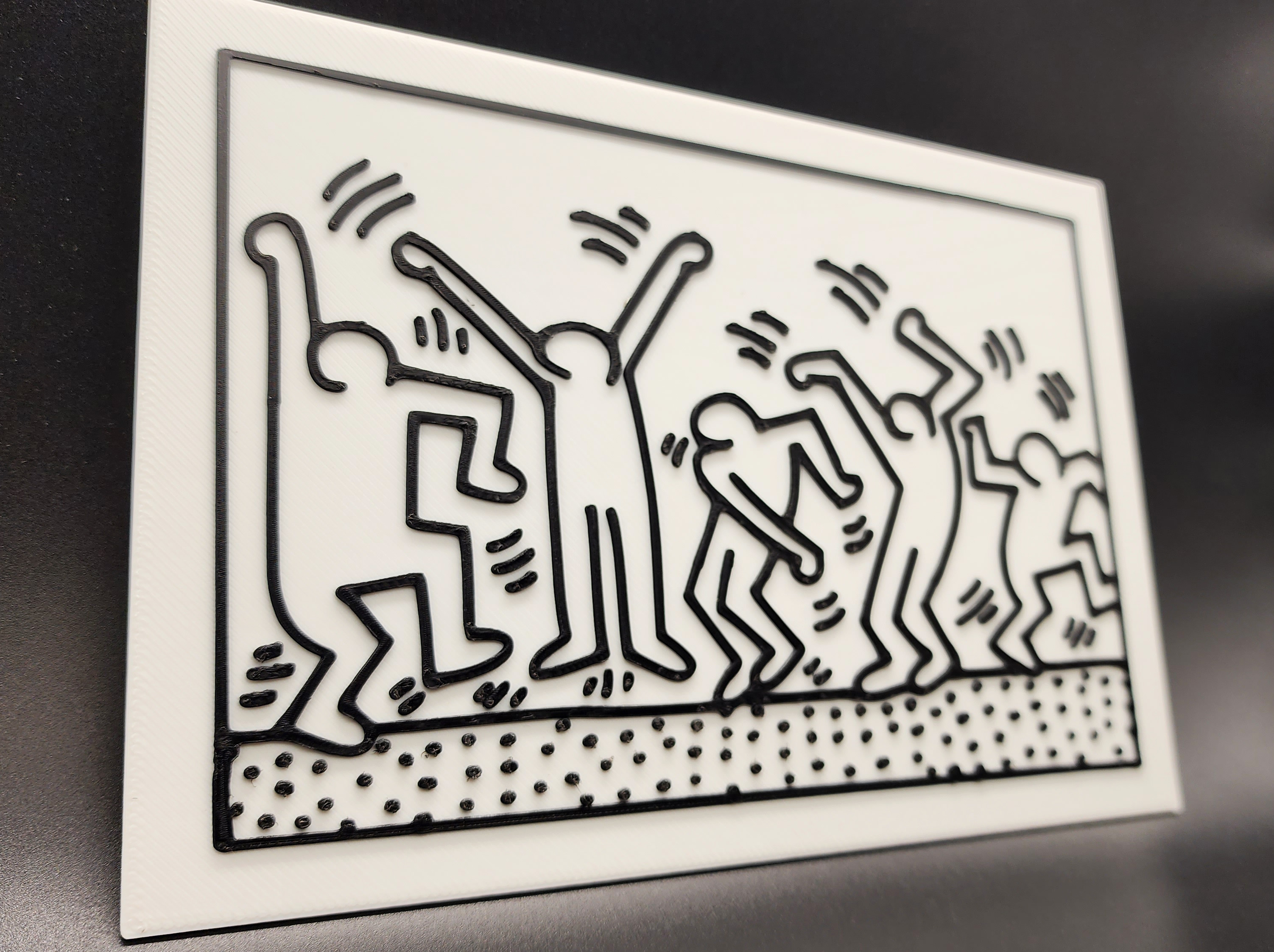 Dancing Figures by Keith Haring 2 Color by Triple G Workshop | Download ...