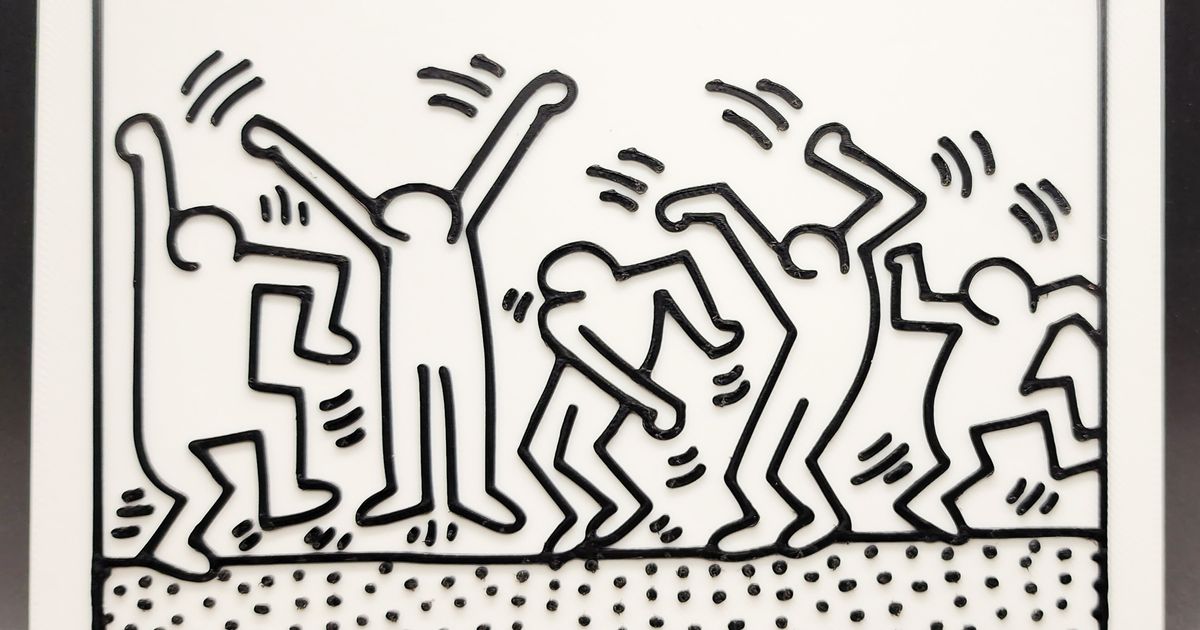 Dancing Figures by Keith Haring 2 Color by Triple G Workshop | Download ...
