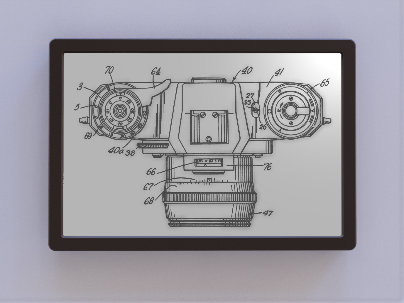 SLR Camera Patent Art - Top by Ken Mills | Download free STL model ...