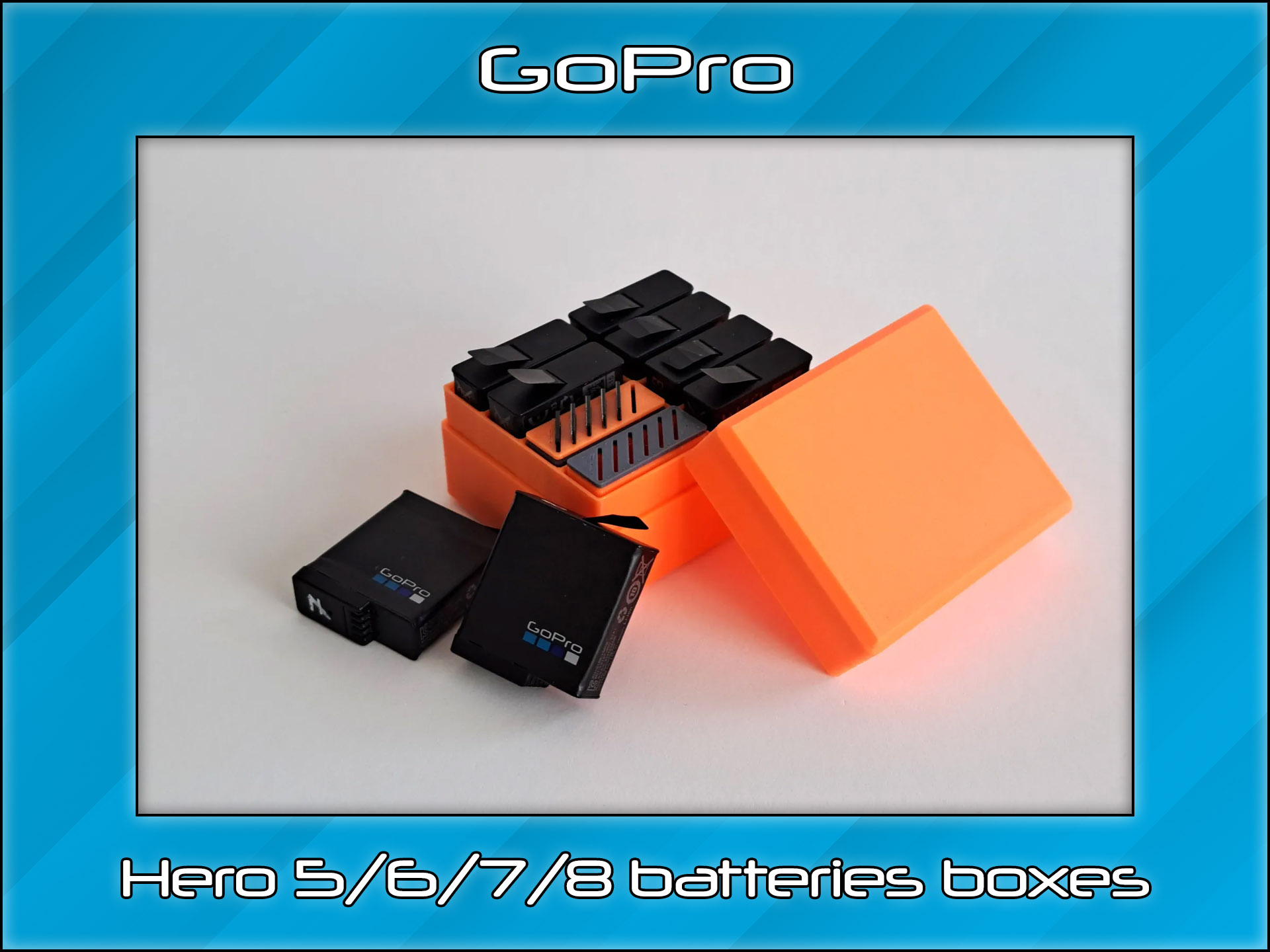 GoPro Hero 5/6/7/8 batteries boxes by Piketooth | Download free STL model | Printables.com