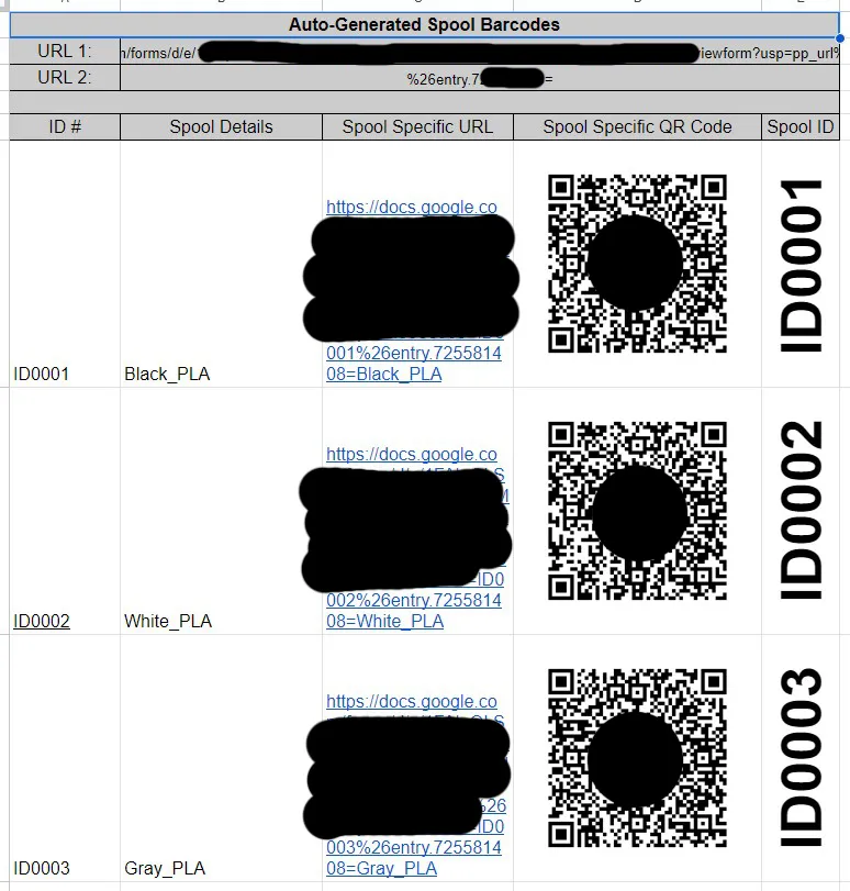 Filament Tracking With Google Sheets & QR Codes by Jacob | Download ...