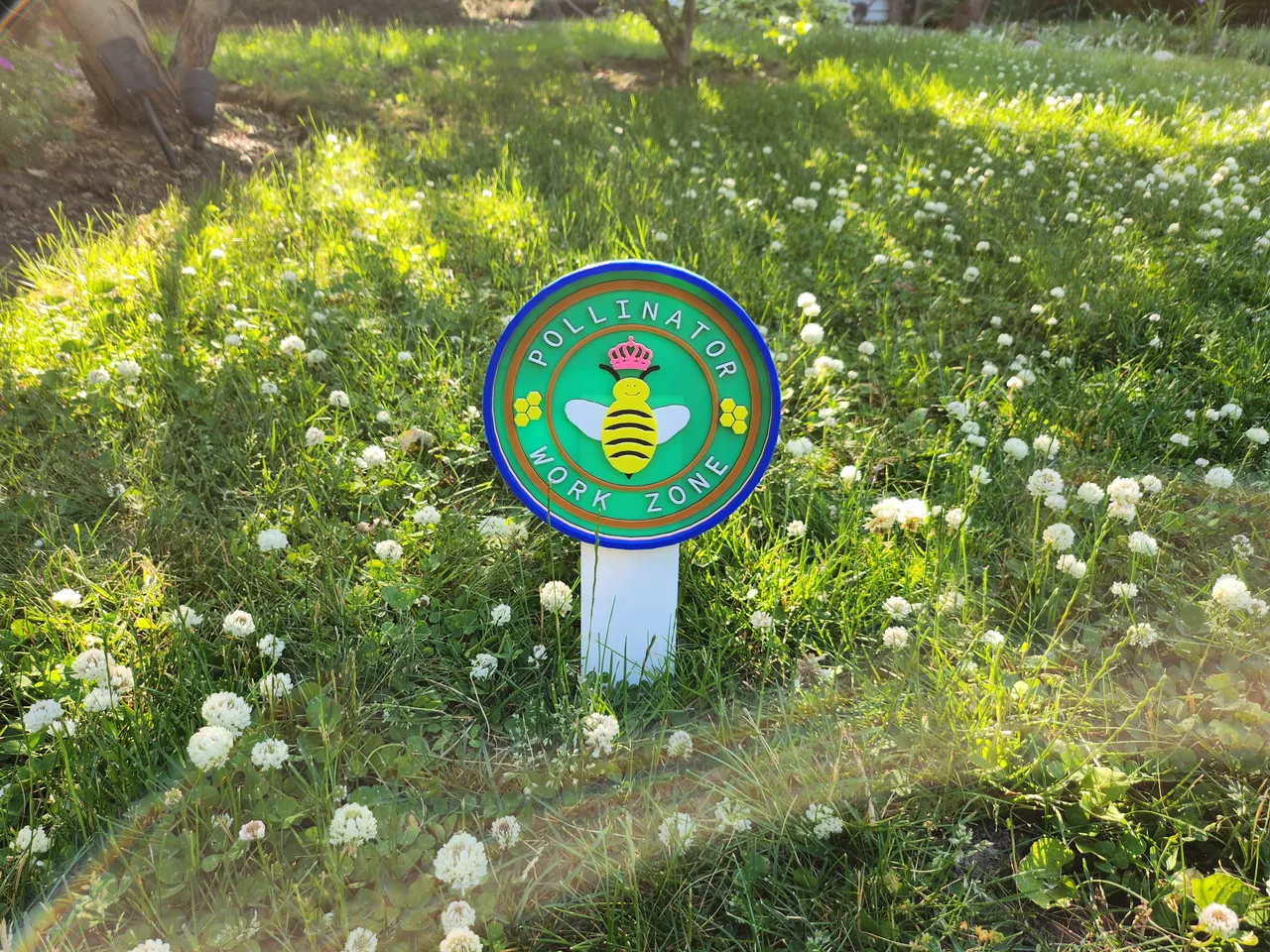 Bee Pollinator Work Zone Backyard Sign Post Stake for Gardeners by ...