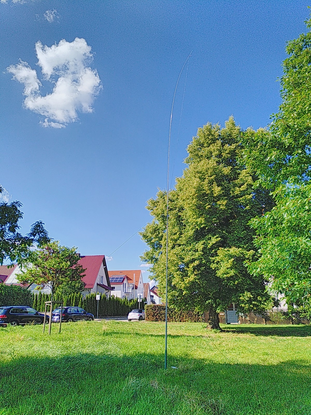 Mast sleeve and guy bracket for 20m vertical antenna with BNC connector ...