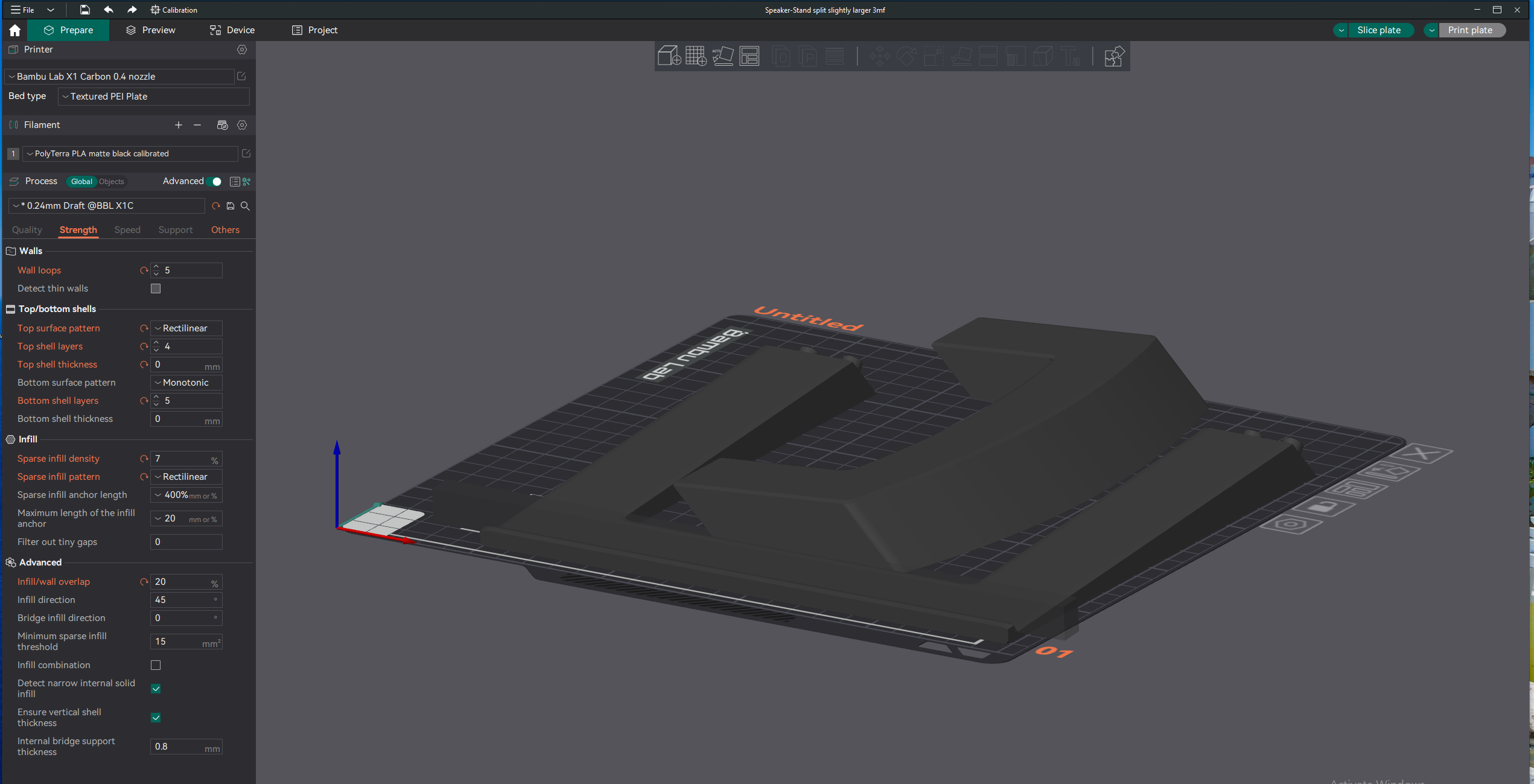 Large angled desktop speaker stands by luc1d | Download free STL model ...