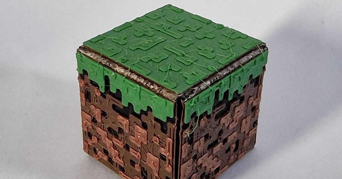 Minecraft Grass Block Color by Layer by Plexus | Download free STL ...