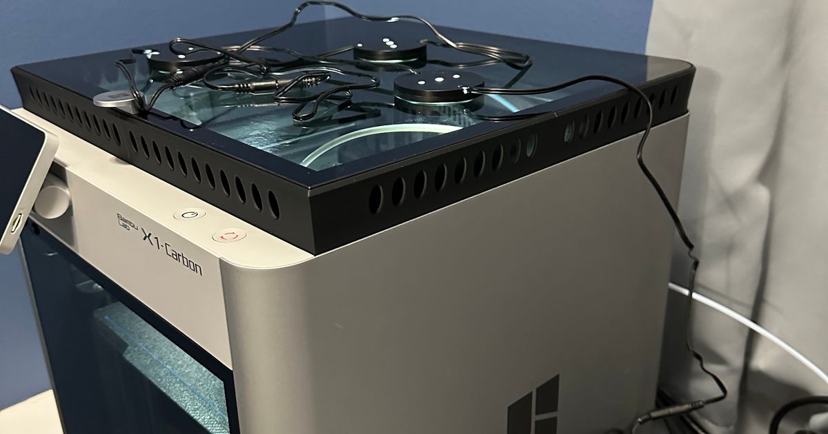 REMIX - Bambu Lab X1-C P1P Vented Lid Riser (with room for LED strip ...