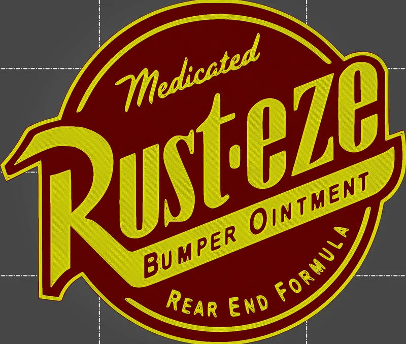 Cars Rust-eze Sign 2 Color by Triple G Workshop | Download free STL ...