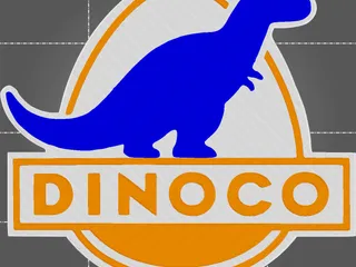 Cars Dinoco Sign 3 Color by Triple G Workshop | Download free STL model ...