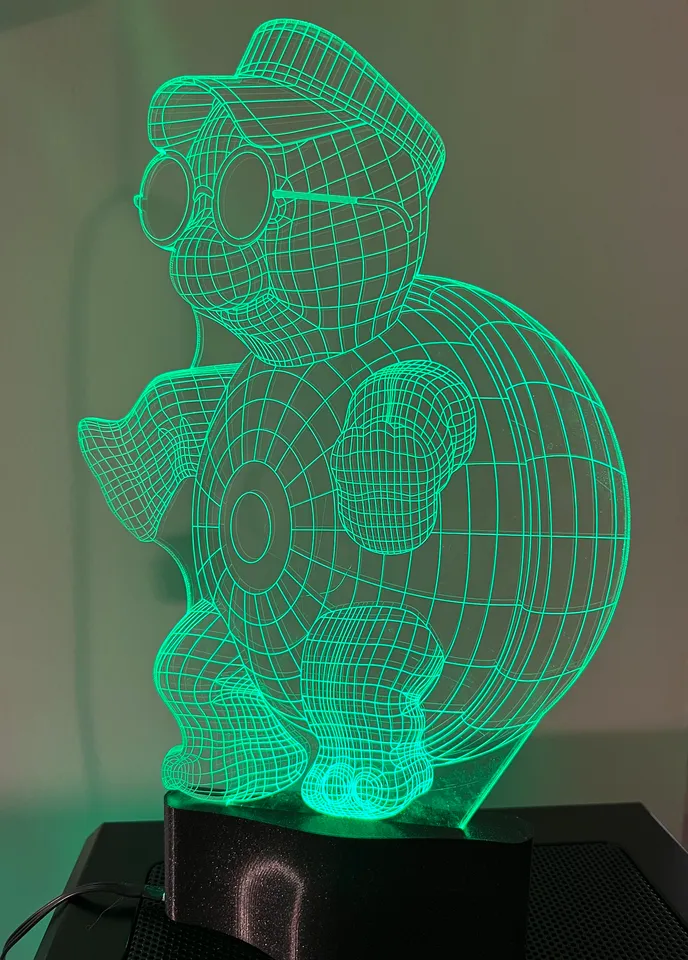 Acrylic Optical Illusion RGB Light Stand by TurtleTechCreations ...