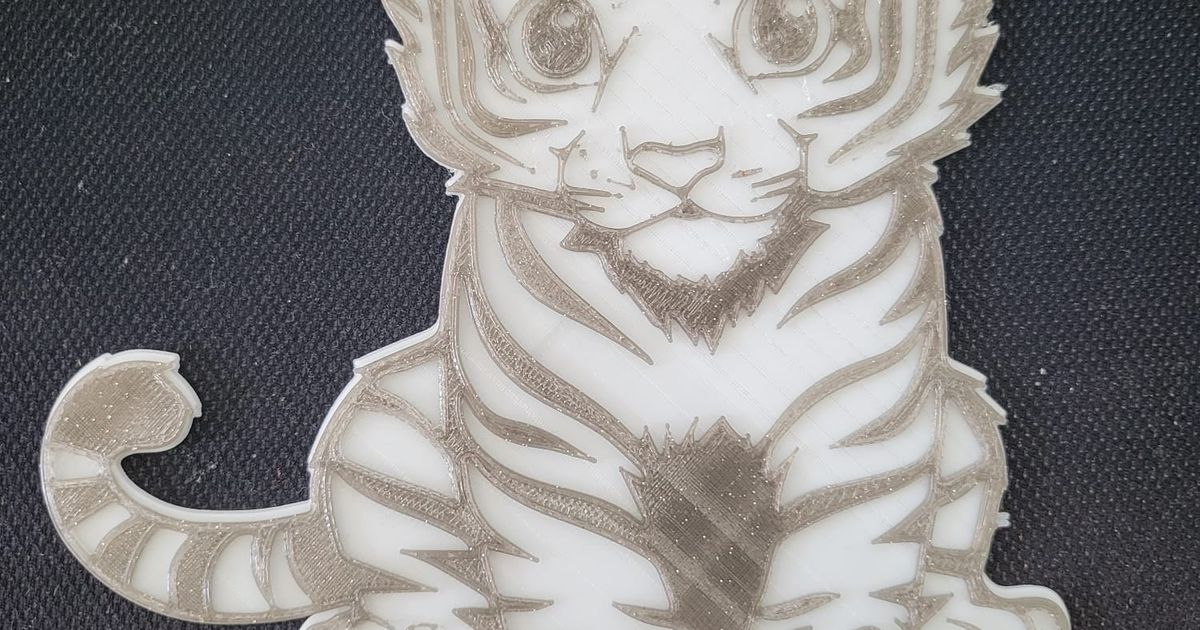 tiger cub wall decor by HaKashat | Download free STL model | Printables.com