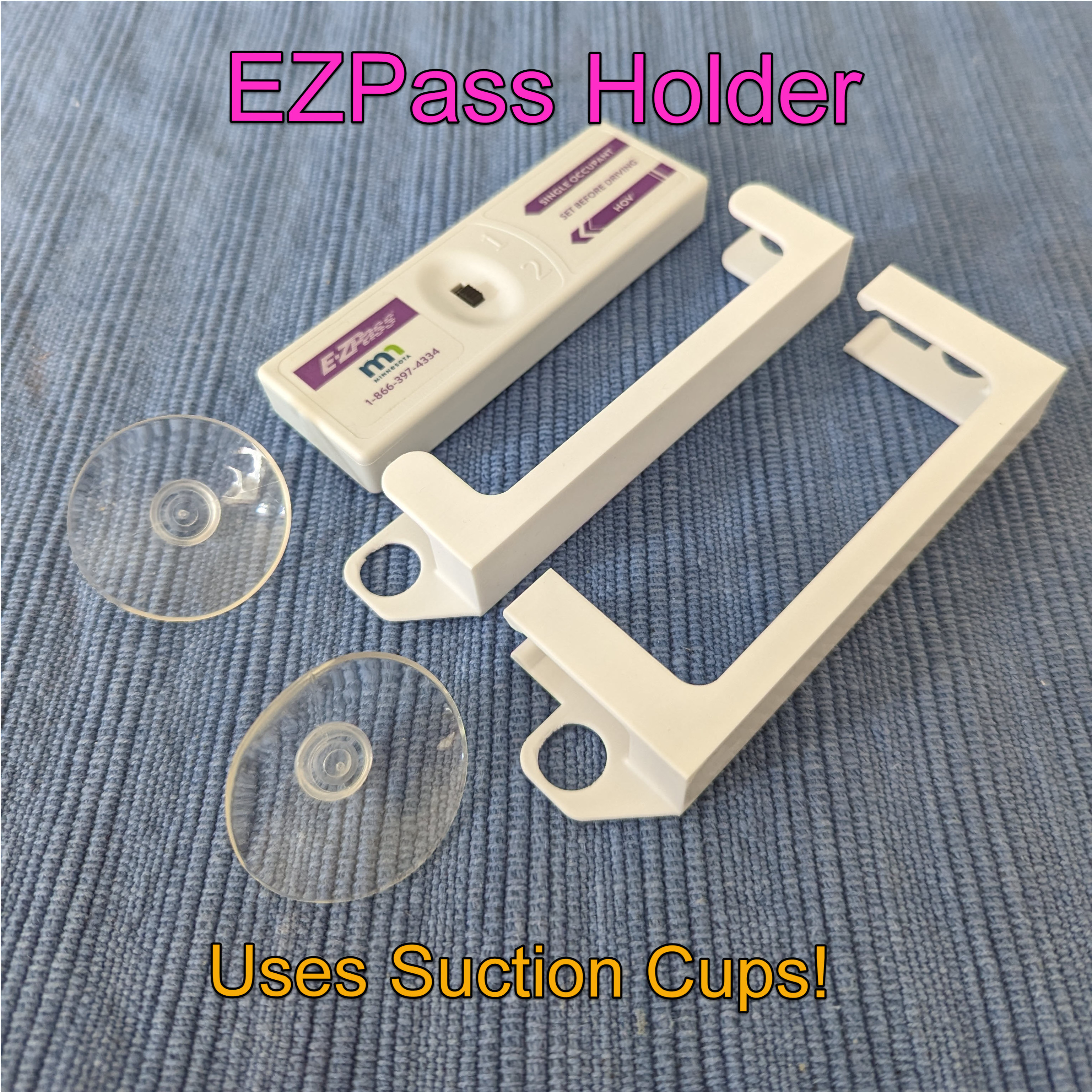 EZPass Holder with Suction Cups (for New Slim Rectangular Model) by Ed ...