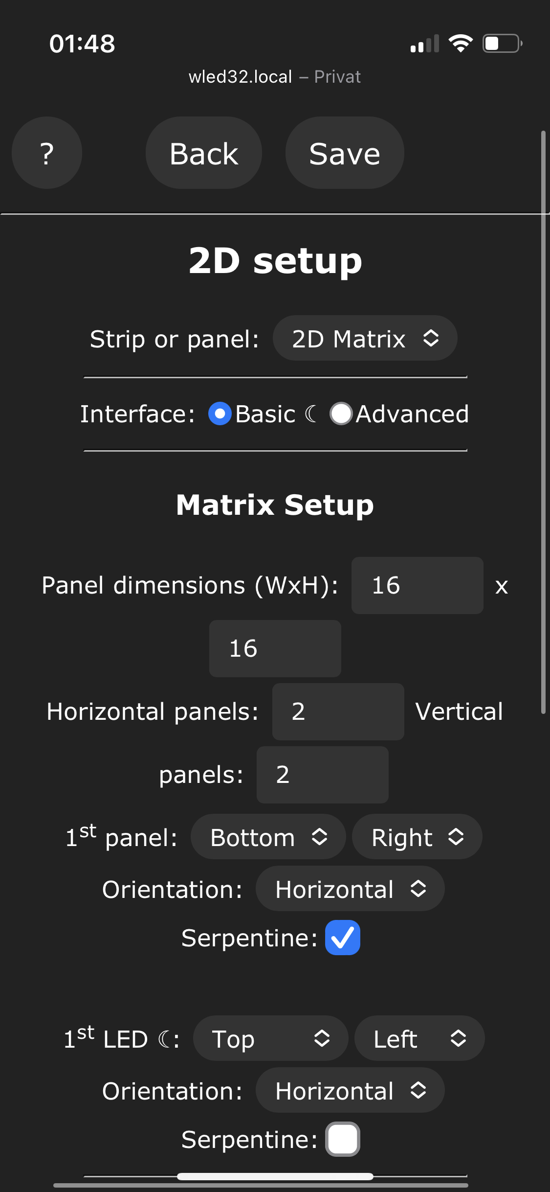LED RGB Matrix WS2812B ESP32 WLED 32x32 round square grid screen IKEA ...