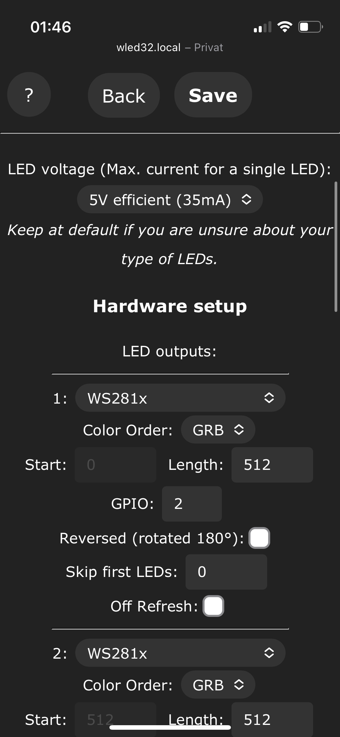 LED RGB Matrix WS2812B ESP32 WLED 32x32 round square grid screen IKEA ...