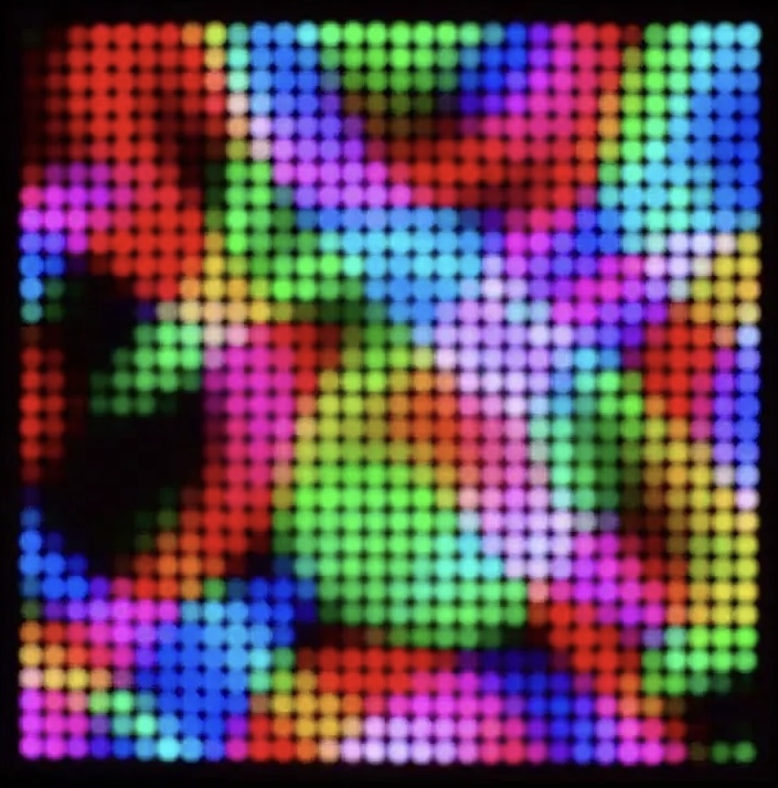 LED RGB Matrix WS2812B ESP32 WLED 32x32 round square grid screen IKEA ...