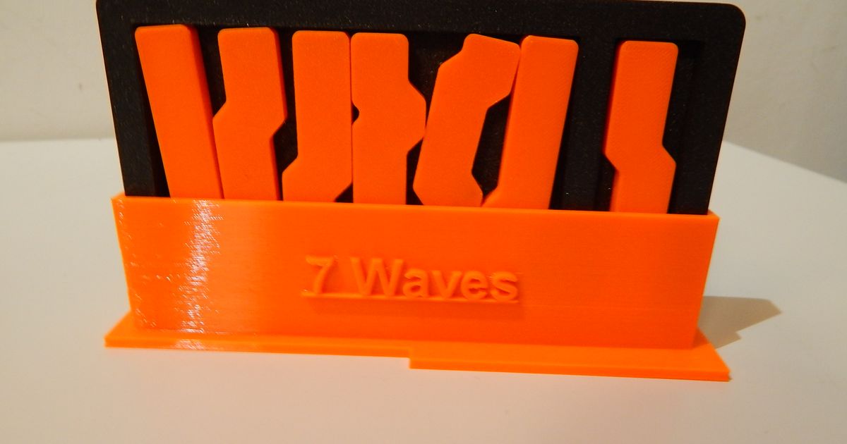 Stand up Display for Wave Puzzle 7 frame with tile holder flat by MRk ...