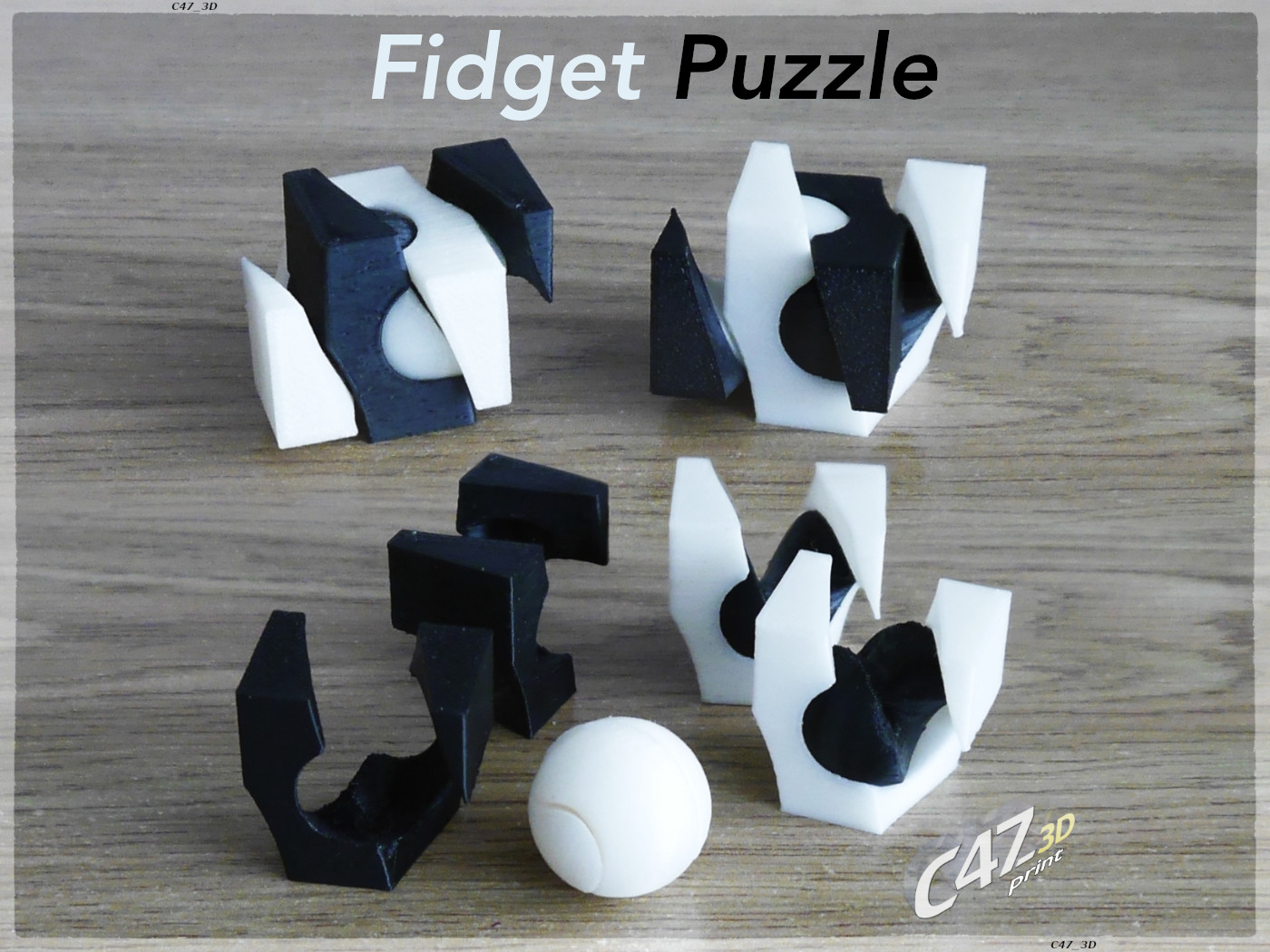 Fidget Puzzle - Cube'n'Ball by C47_3d | Download free STL model ...