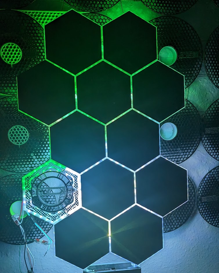 Hexagon Wall - Center LED Ring by Skyhigh | Download free STL model ...