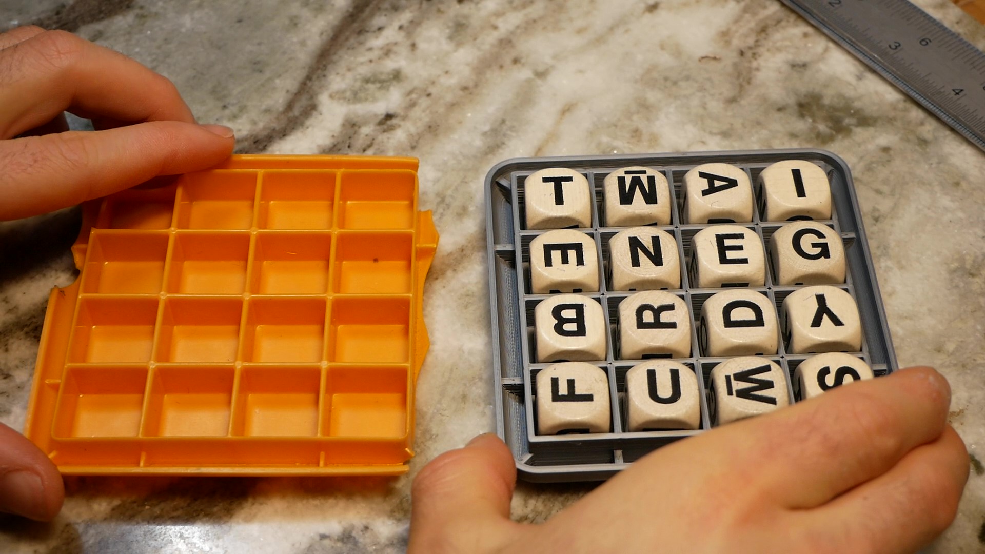 Boggle Grid Base (fits Boggle shaker) by morleykert | Download free STL ...