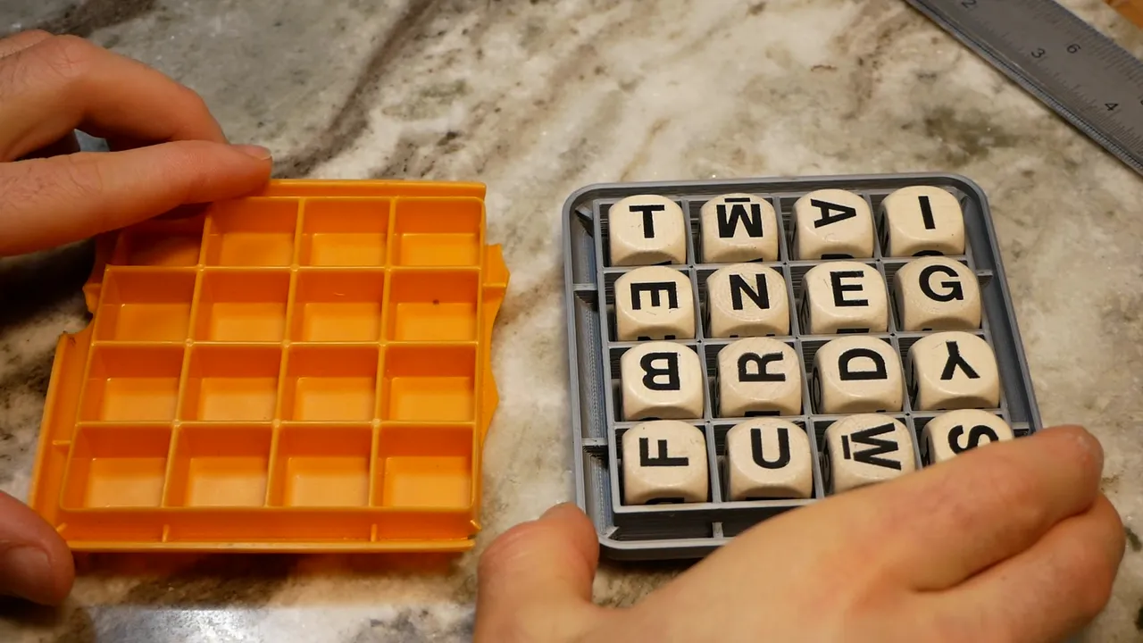 Boggle Grid Base (fits Boggle shaker) by morleykert | Download free STL ...