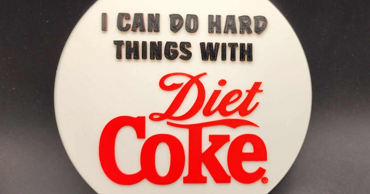 Vintage Diet Coke Sign 3 Color by Triple G Workshop | Download free STL ...