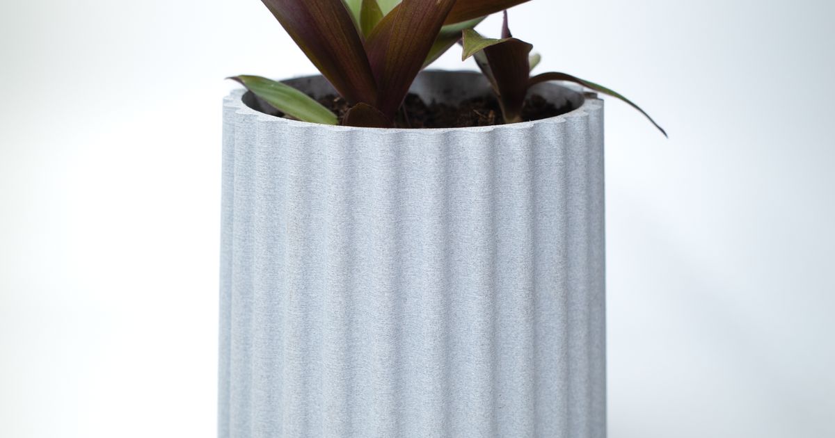 Ribbed Flower Pot by Raafk | Download free STL model | Printables.com