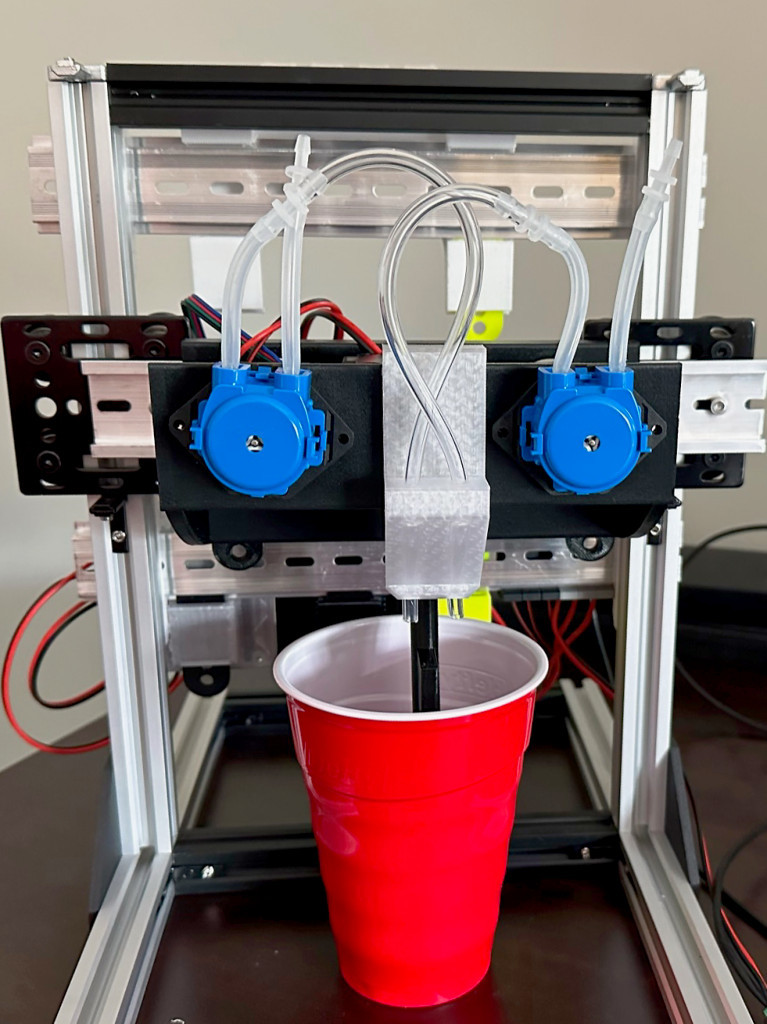 Dual Peristaltic Pump mount with mixing stepper motor din rail mount by NotLikeALeafOnTheWind ...