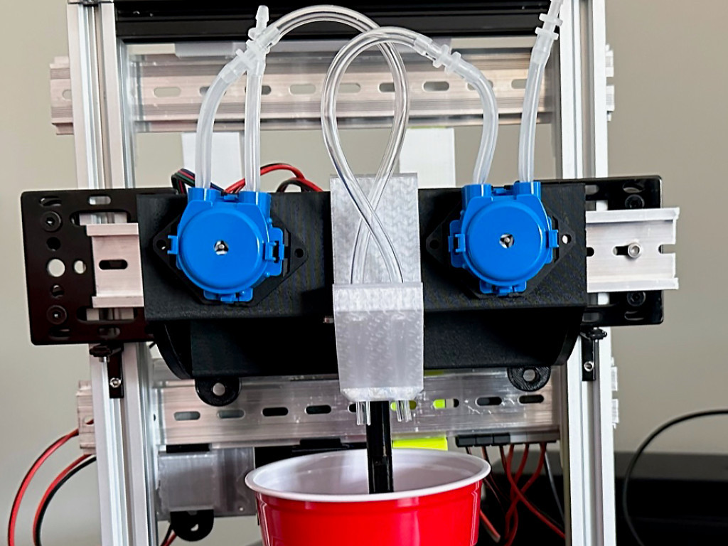 Dual Peristaltic Pump mount with mixing stepper motor din rail mount by NotLikeALeafOnTheWind ...