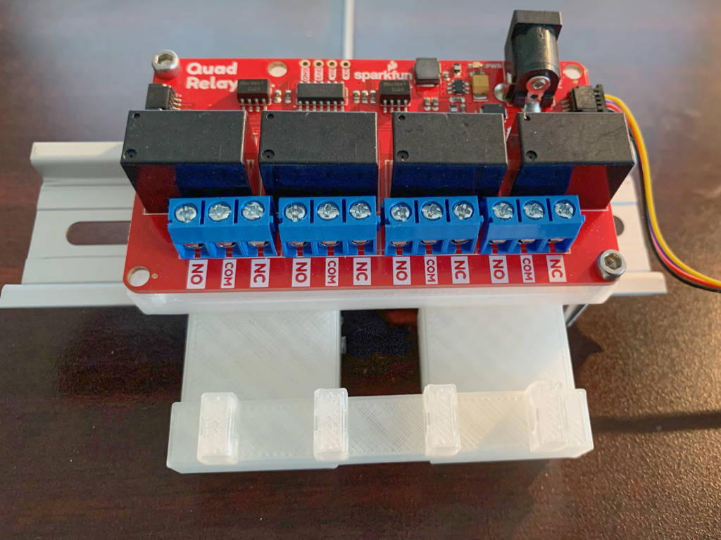 Din Rail mount for SparkFun Quad Relay Board by NotLikeALeafOnTheWind ...