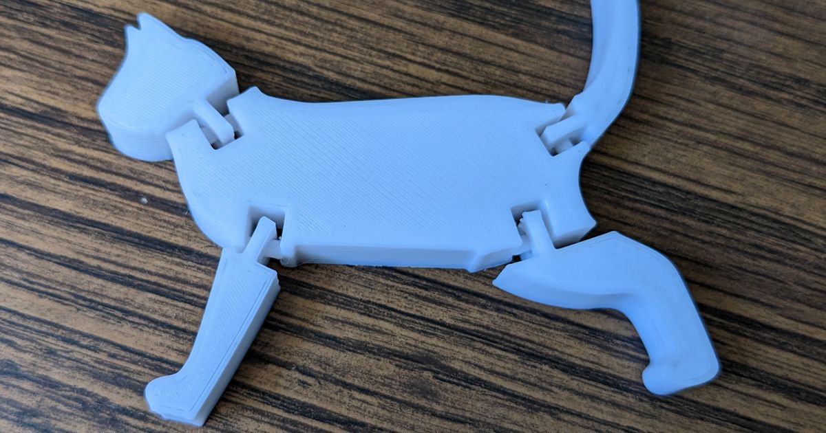 Flexi Print In Place Cat by DR 3D | Download free STL model ...