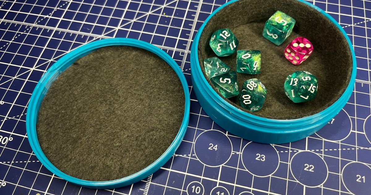 Round dice tray + storage (parametric) by David Elentok | Download free ...