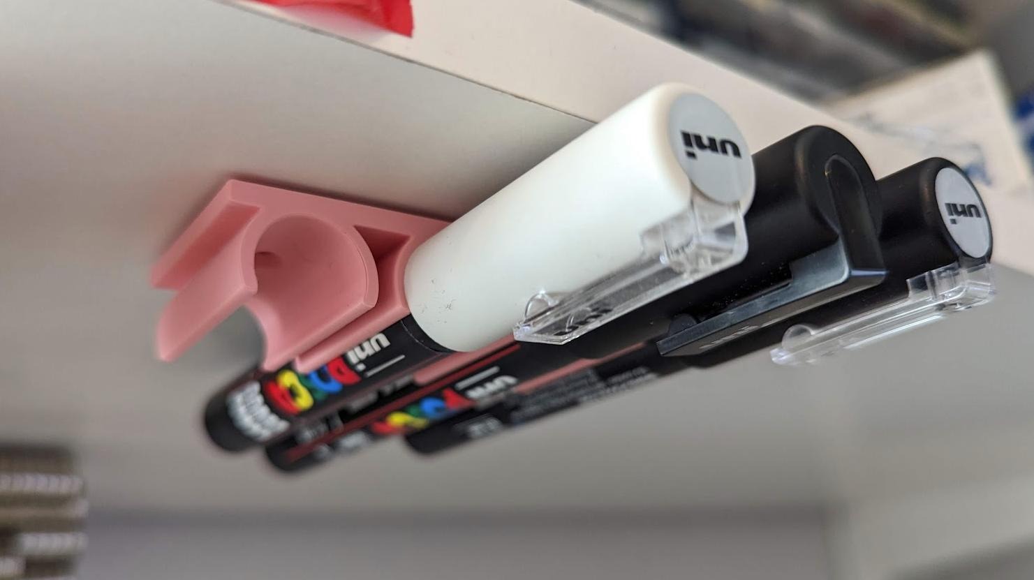 Undershelf holder for Posca Pens by neslekkim | Download free STL model ...