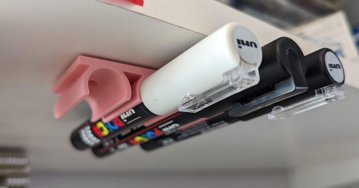 Undershelf holder for Posca Pens by neslekkim | Download free STL model ...