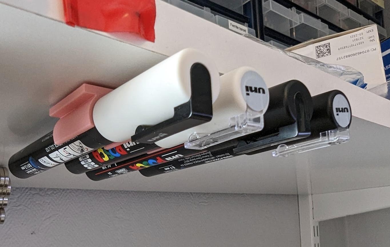 Undershelf holder for Posca Pens by neslekkim | Download free STL model ...