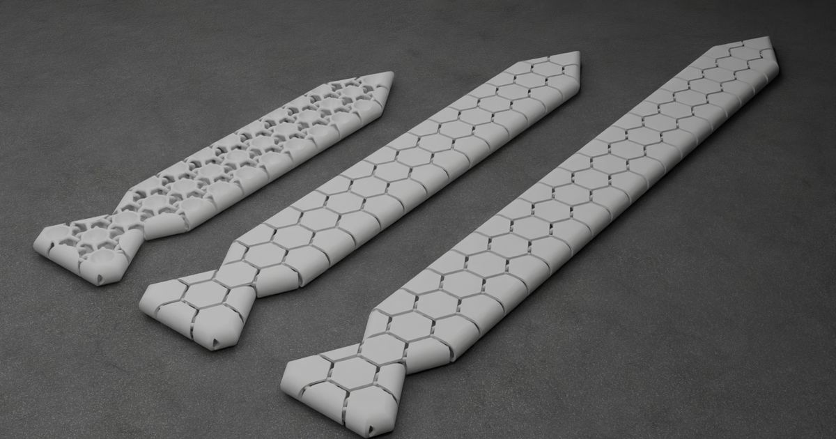 Flexible Hexagonal NASA Chainmail Tie 3 sizes by Maker81 | Download ...