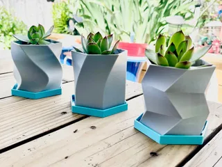 Crosshatch Diamond Pattern Planter by Leo | Download free STL model ...