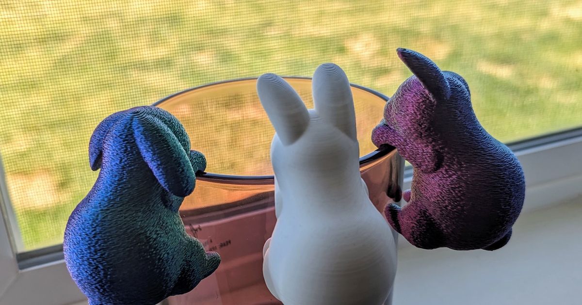 Climbing Bunny Flower Pot Hugger by Rabid Badger | Download free STL ...