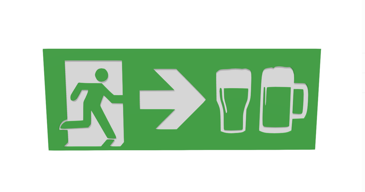 Beer Exit Sign by Tobias Wejbora | Download free STL model | Printables.com
