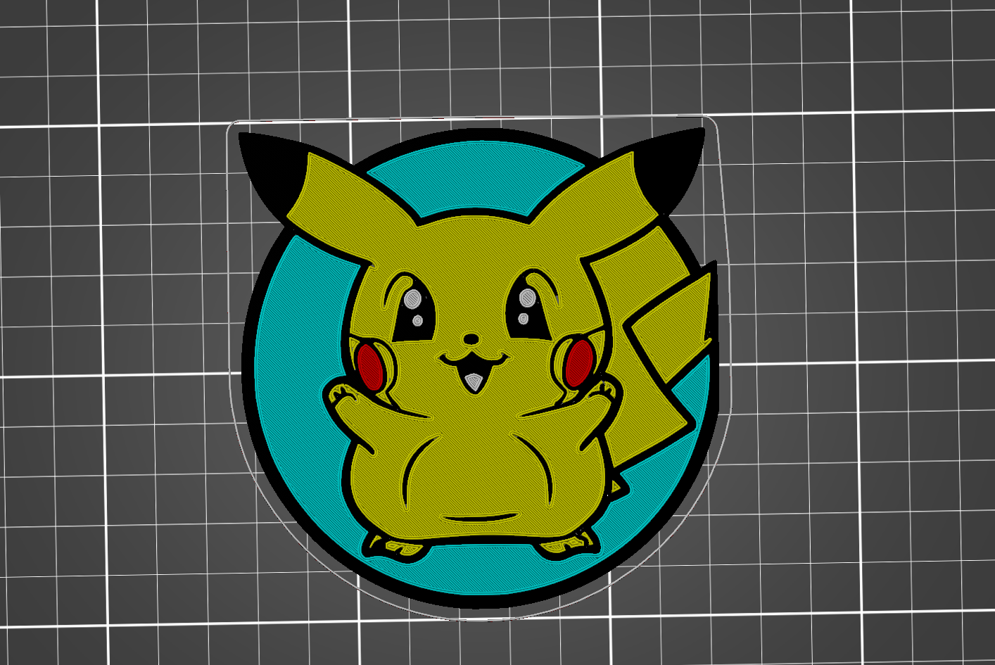 Pikachu Wall Art Round | AMS | MMU2S | ERCF by Lerk | Download free STL ...