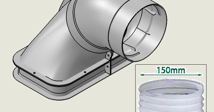 Adaptateur sortie de climatiseur Gaine Ø150 mm by Jiluke | Download ...